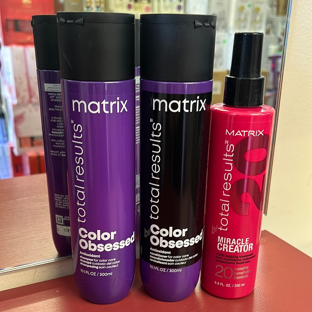 Matrix Total Results COLOUR OBSESSED shampoo conditioner plus Miracle ...